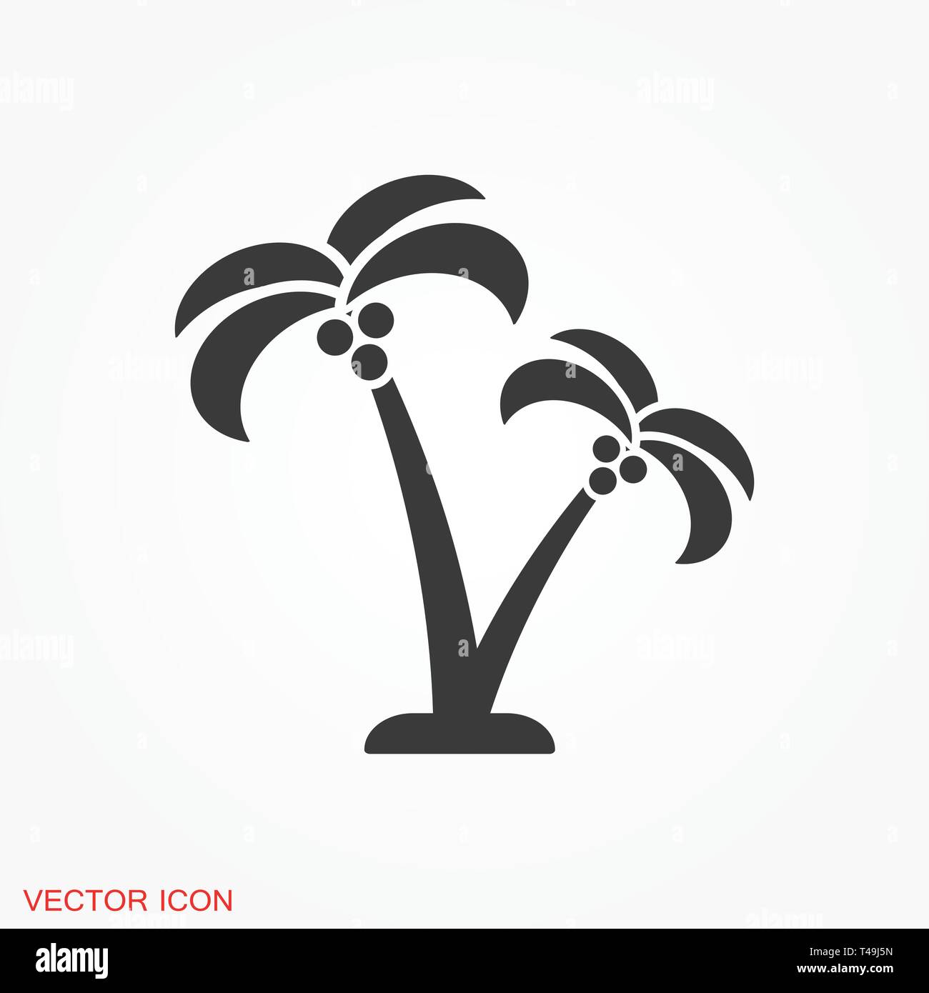 Coconut trees Icon vector sign symbol Stock Vector Image & Art - Alamy