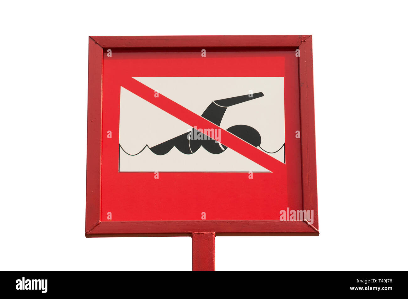 no swim sign isolated on white background Stock Photo - Alamy