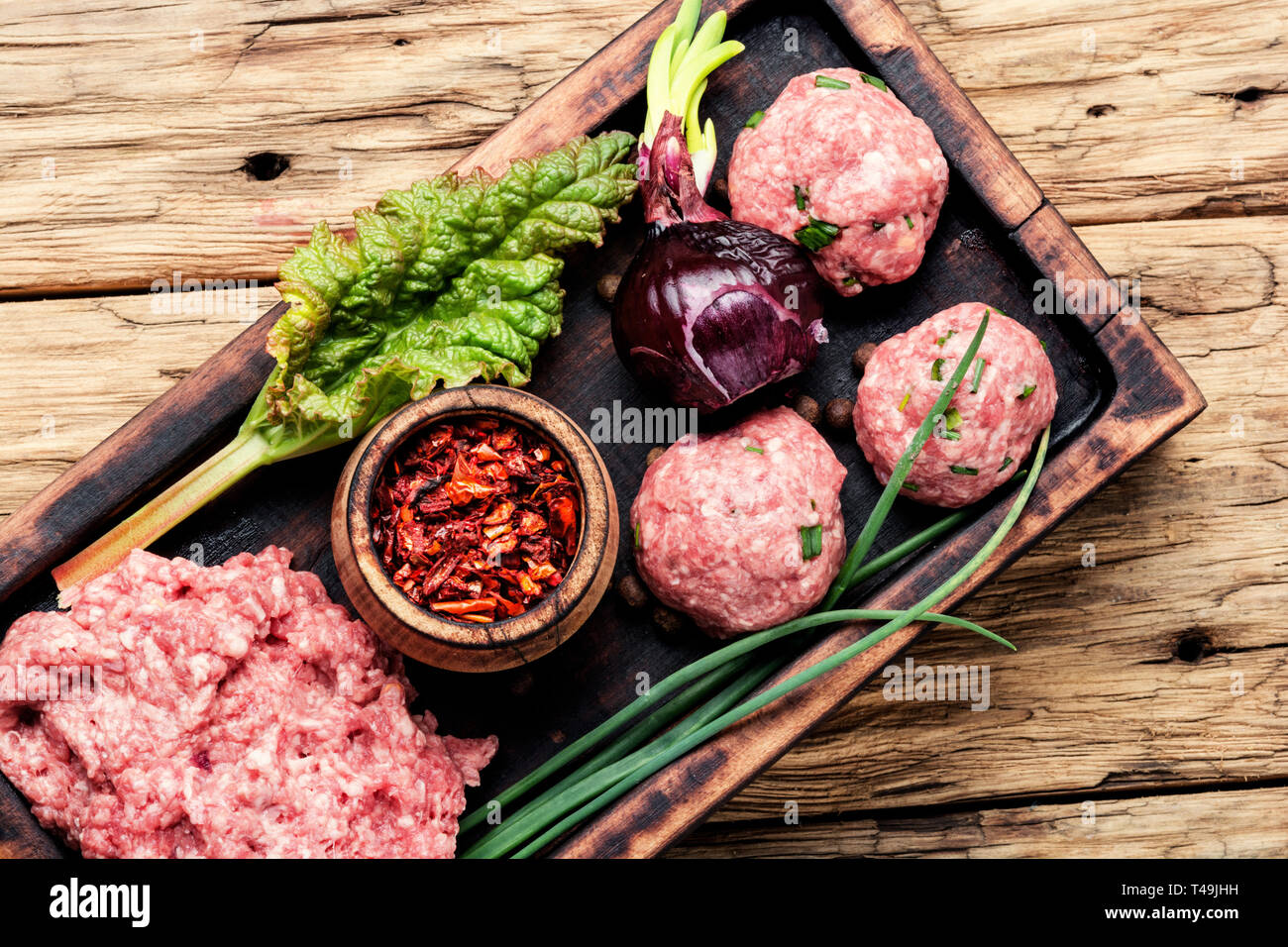 Chopped red meat forcemeat hi-res stock photography and images - Alamy