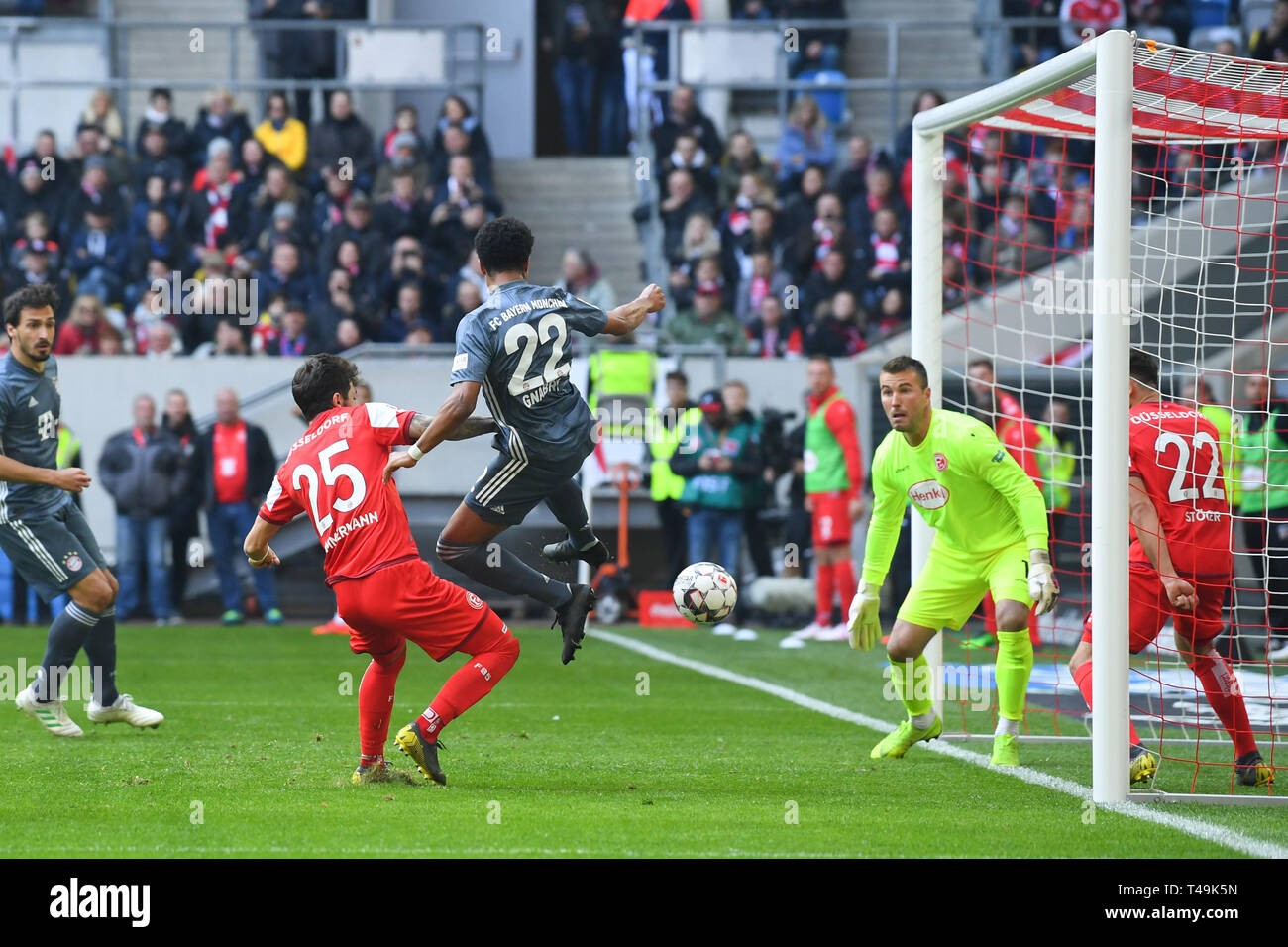 Dusseldorf, Germany. 14th Apr, 2019. goal to 0: 3: Serge Gnabry (FC ...