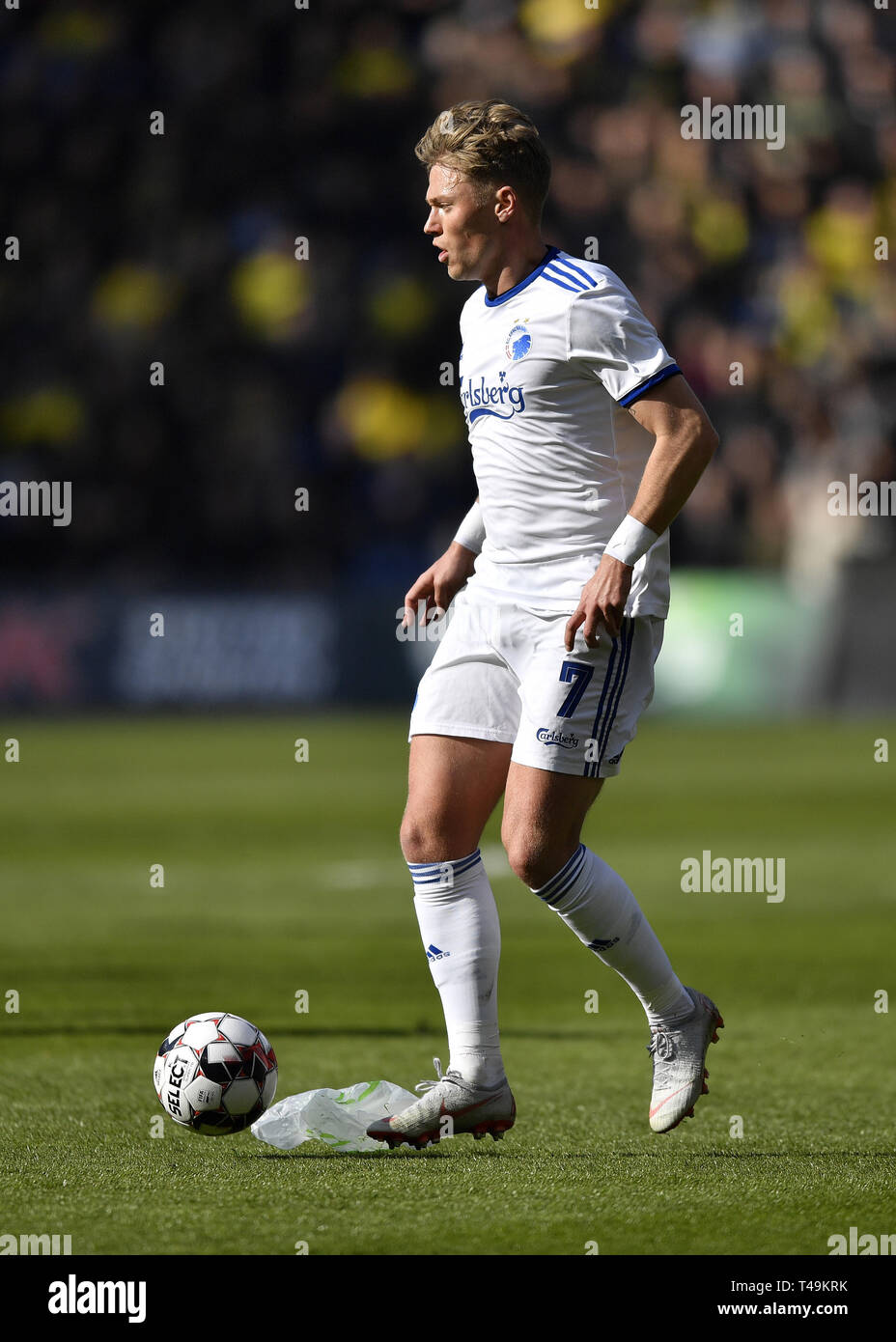 Brondby, Denmark. 14th Apr, 2019. Viktor Fischer, FC Copenhagen during ...