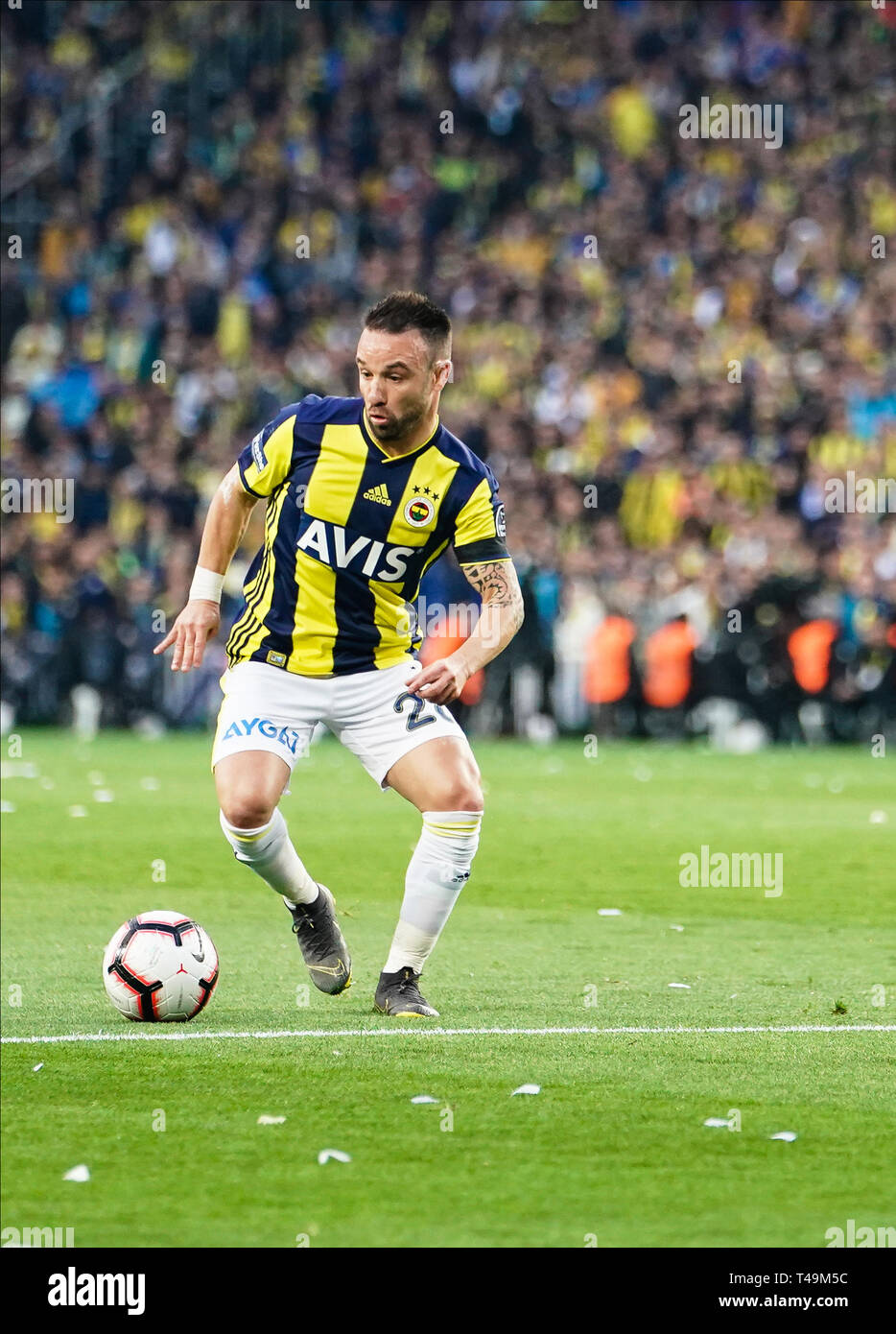 Istanbul, Turkey. 14th Apr, 2019. Mathieu Valbuena of Fenerbache during ...