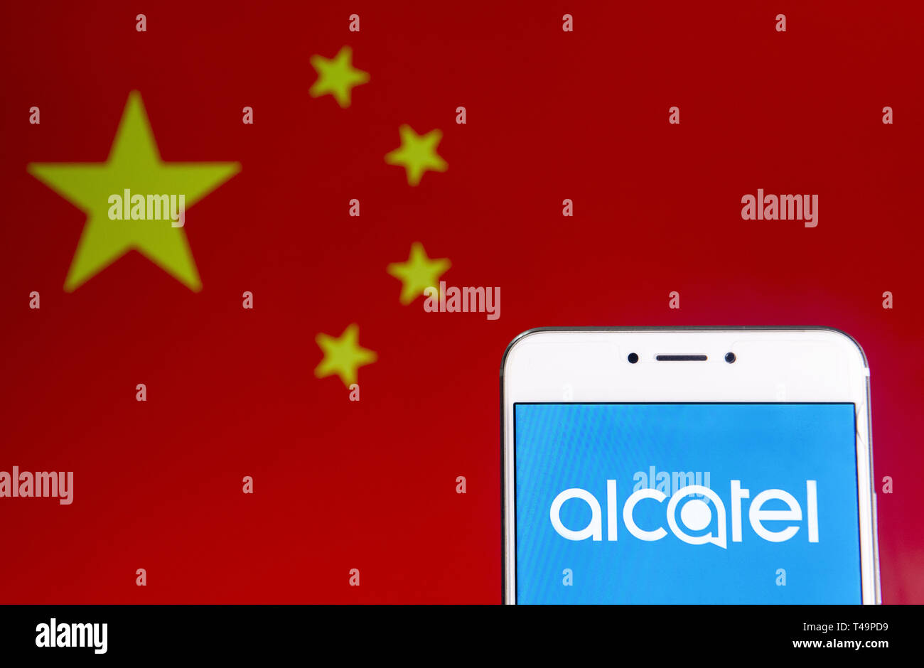 Hong Kong. 6th Apr, 2019. In this photo illustration a French global ...