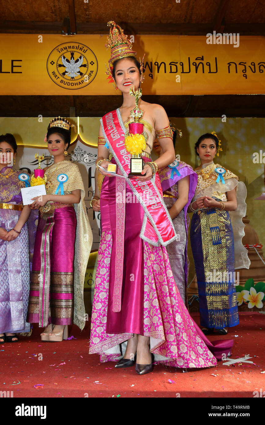 London, UK. 14th Apr, 2019. Winner of Miss Songkran London 2019 ...