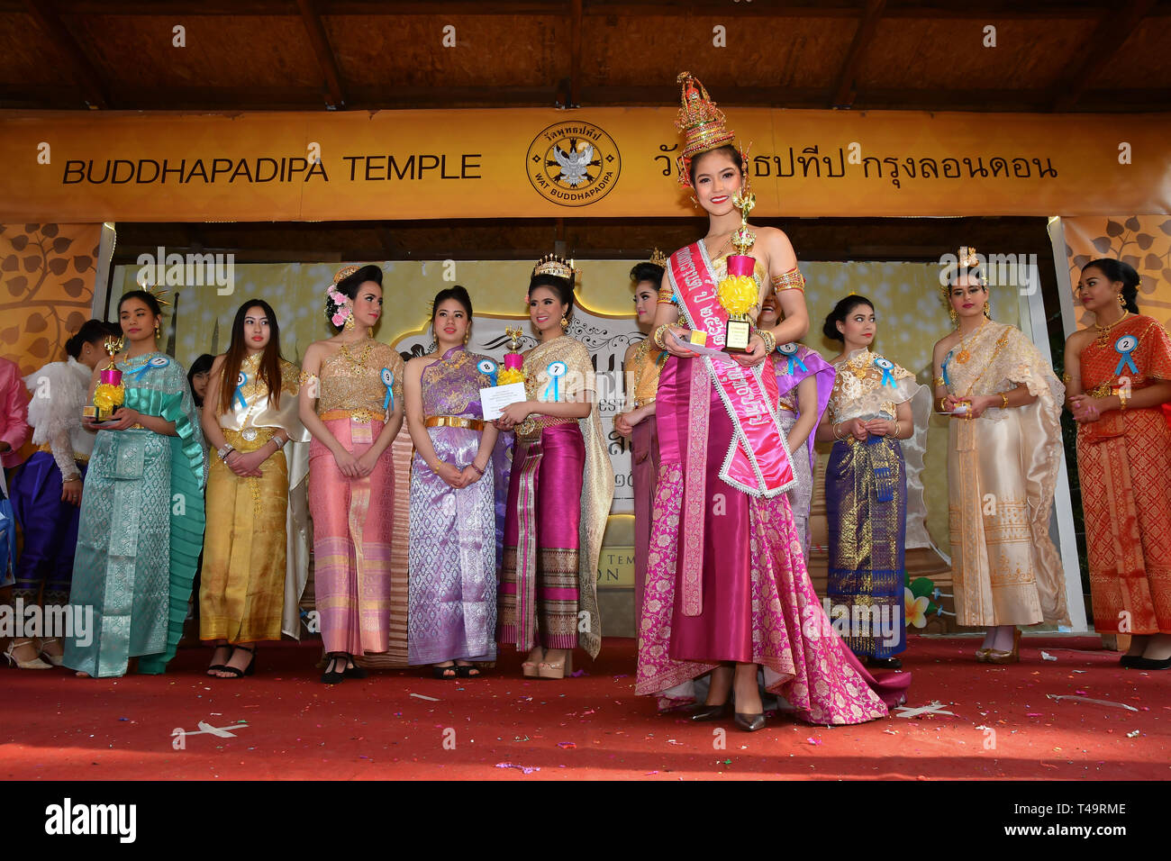 London, UK. 14th Apr, 2019. Winner of Miss Songkran London 2019 ...