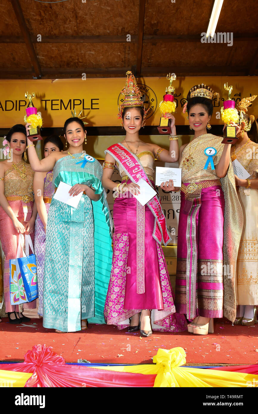 London, UK. 14th Apr, 2019. Winner of Miss Songkran London 2019 ...