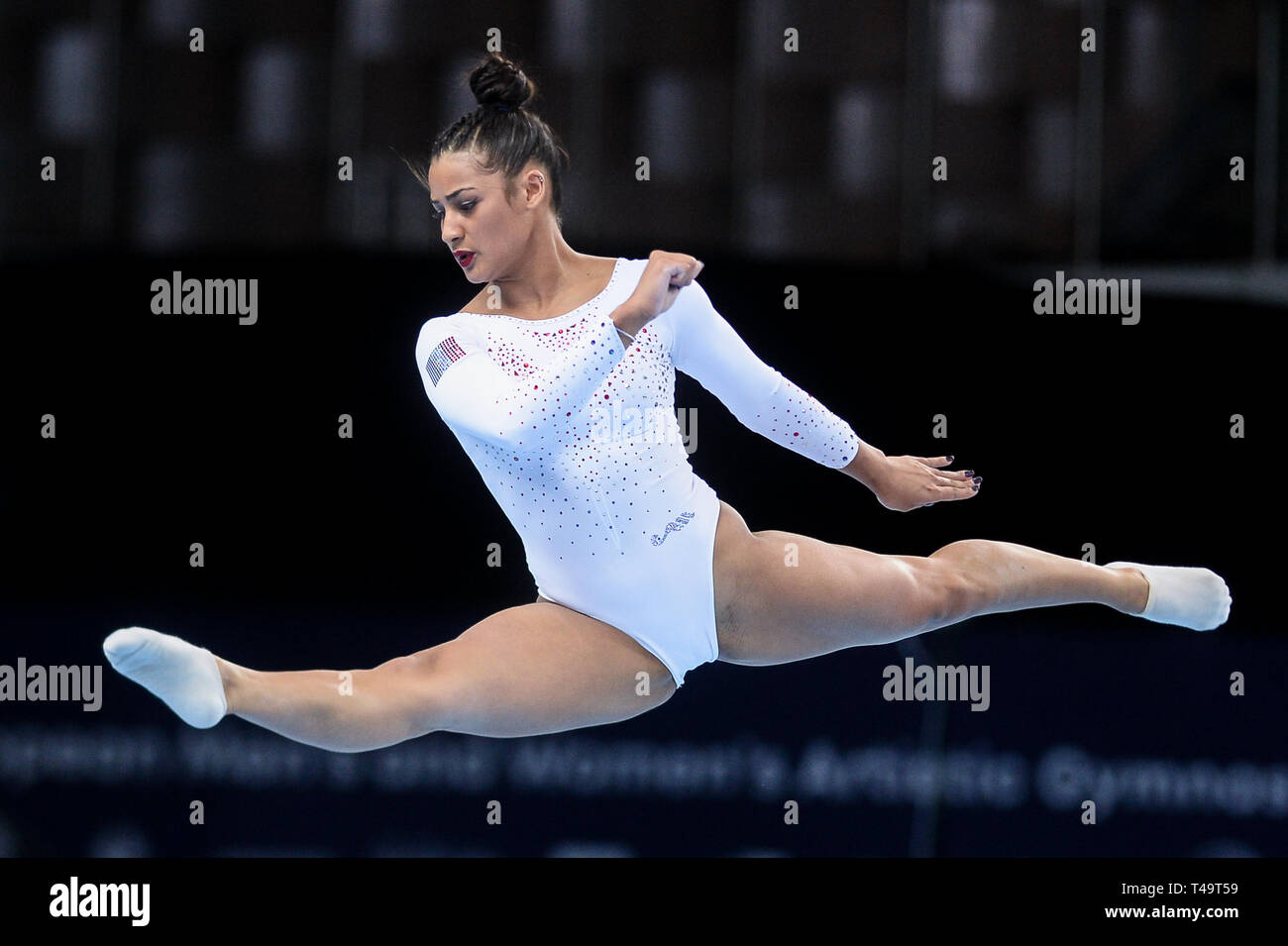 Marine Boyer from France seen in action during the Apparatus Finals of ...