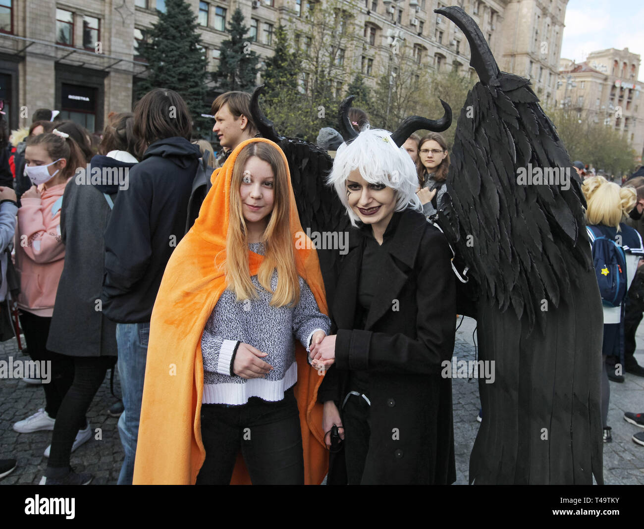 Youth dressed in costumes of anime characters are seen attending the ...