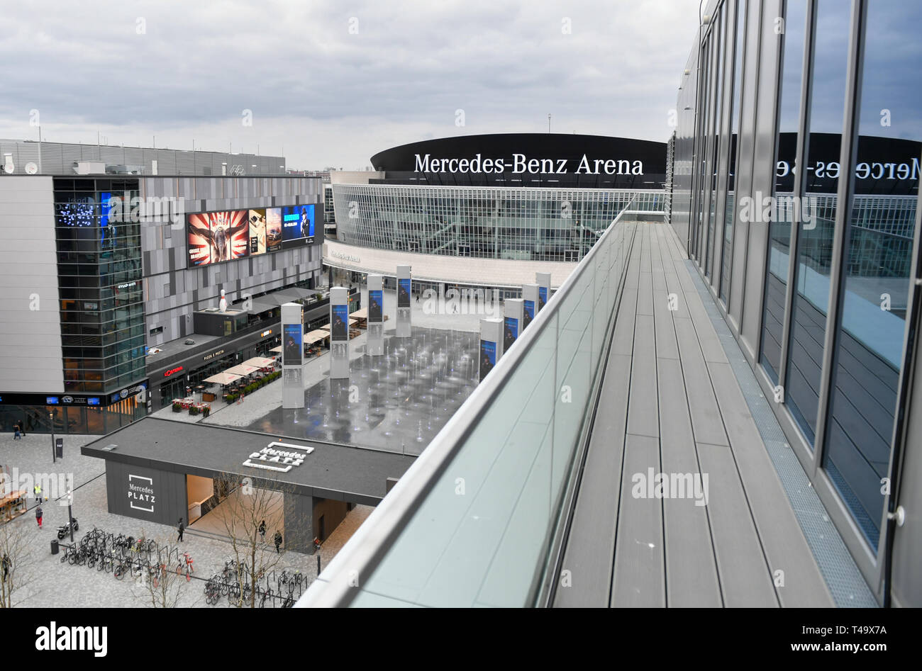 Berlin, Germany. 11th Apr, 2019. The Mercedes Square in the new city ...