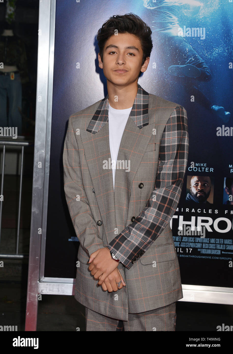 Marcel Ruiz attend the premiere of 20th Century Fox's 'Breakthrough' at ...