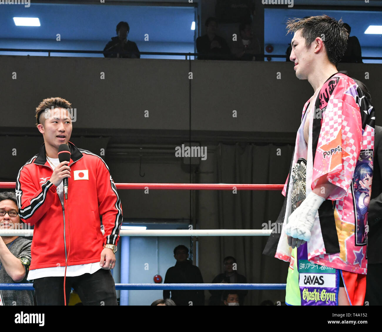 (L-R) Takuma Inoue, Koki Inoue (JPN), APRIL 6, 2019 - Boxing : Koki Inoue of Japan is ...