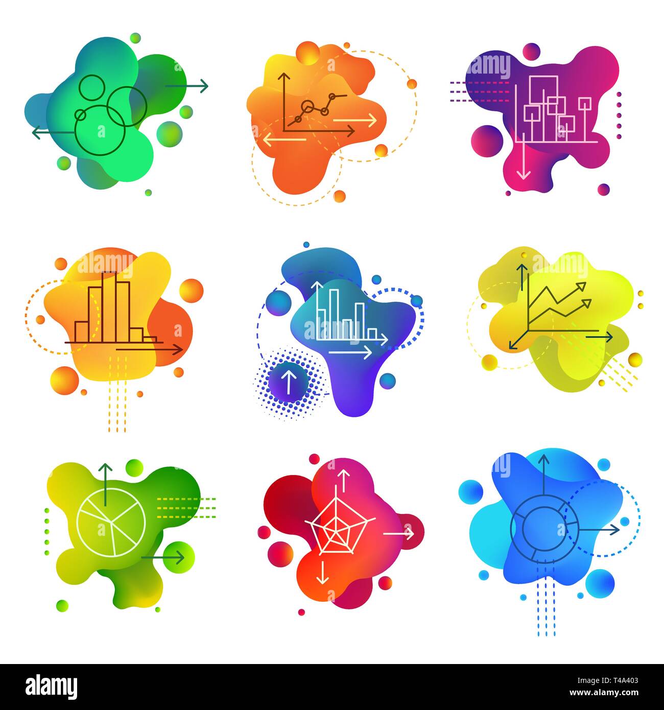 Organic gradients shapes. Charts with fluid organic backgrounds ...