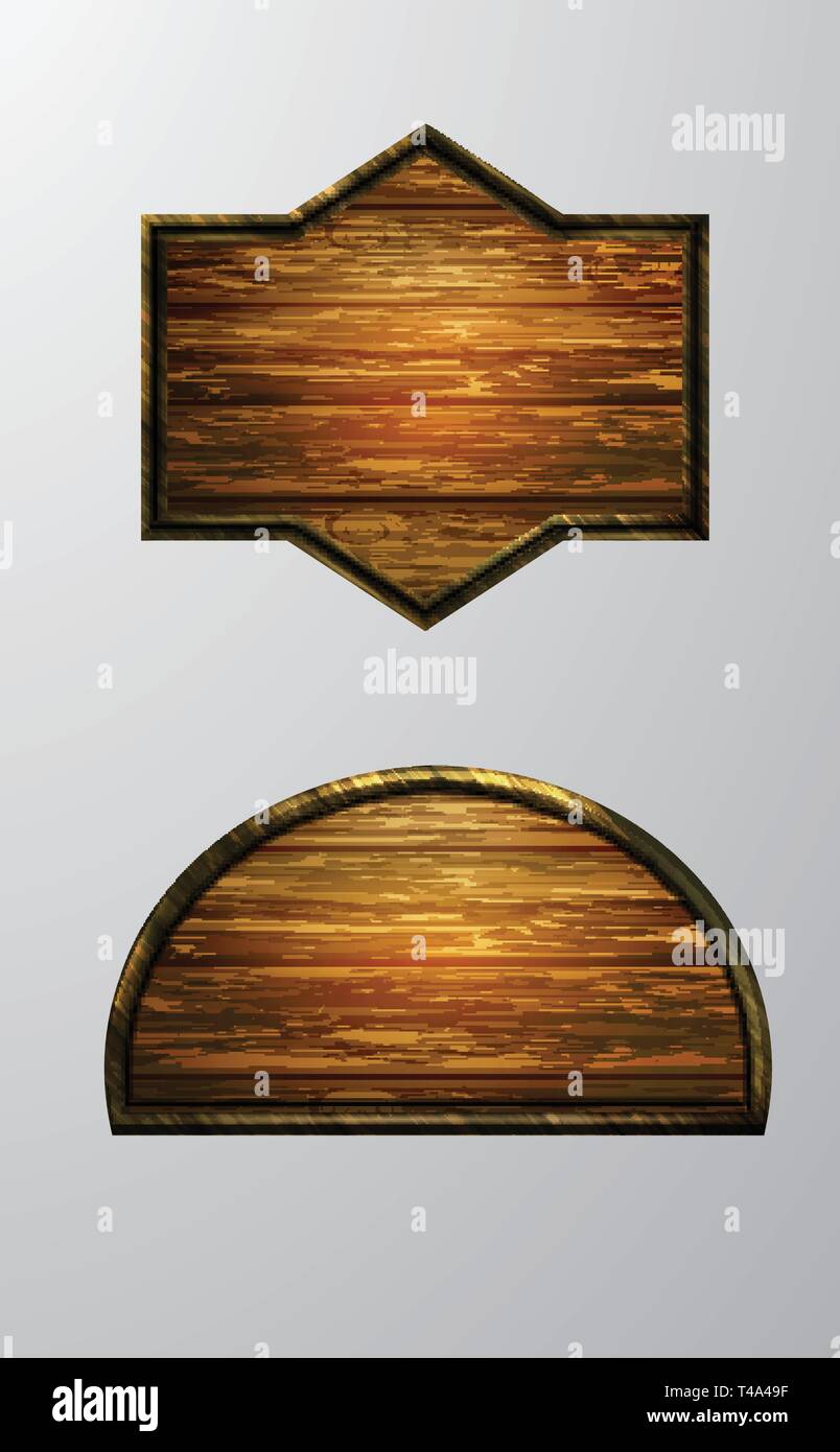 Vector realistic illustration of wooden signboard Stock Vector Image ...