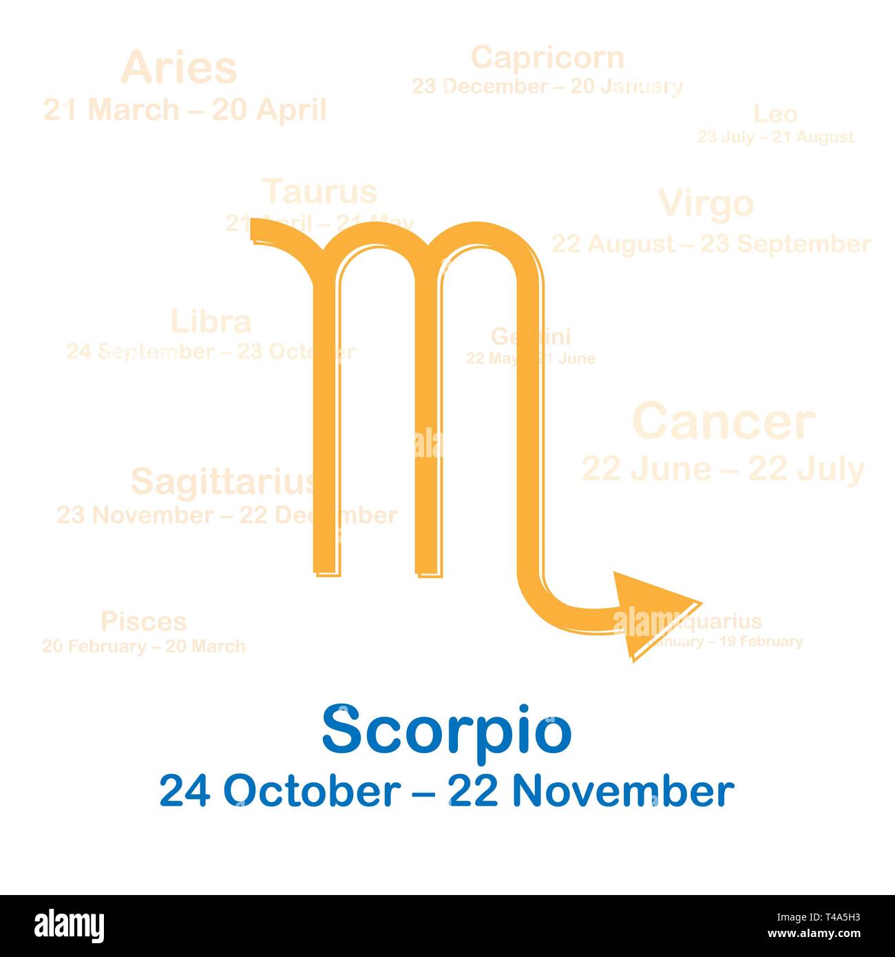 Zodiac sign scorpio. Vector illustration on white background Stock ...