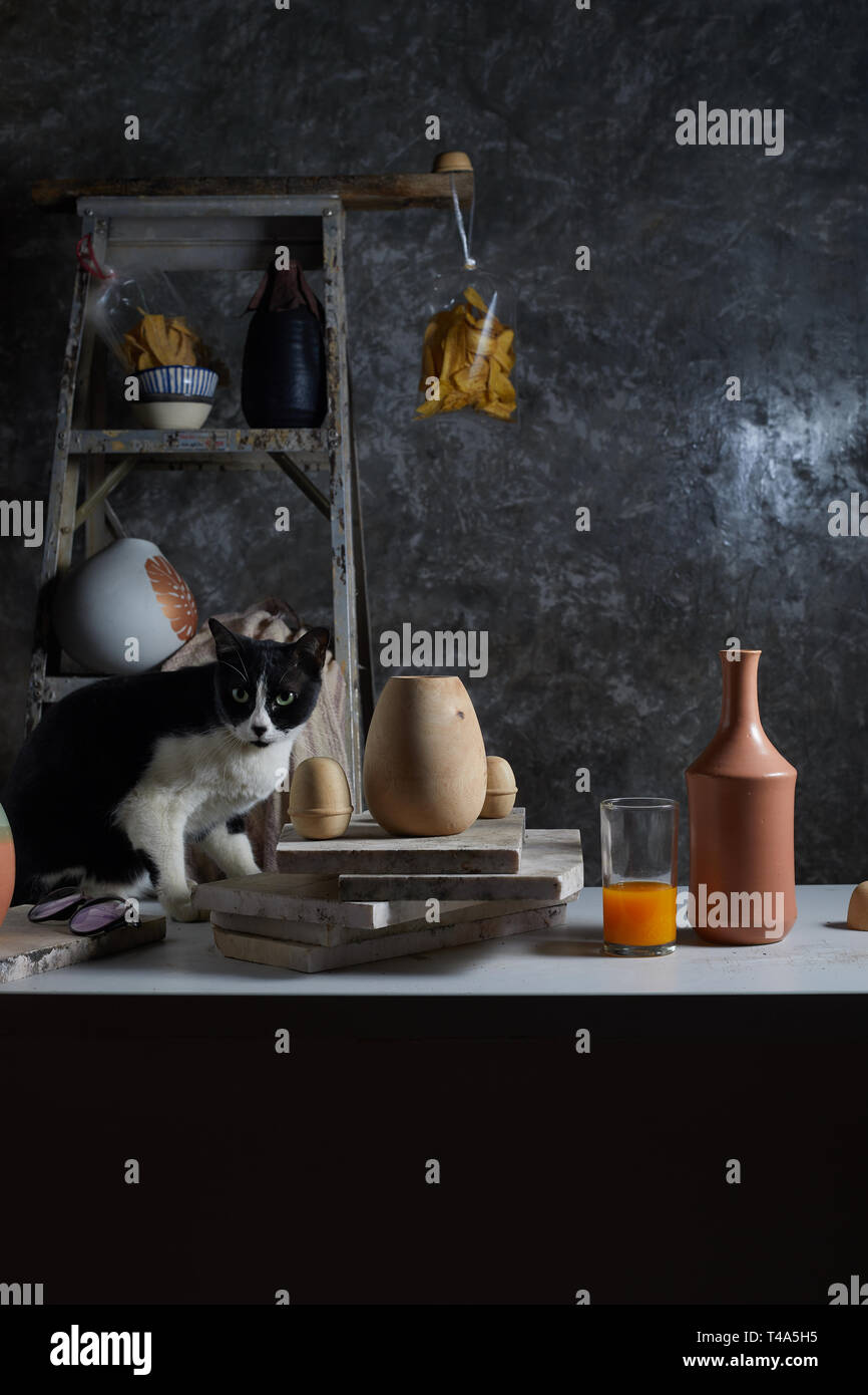 Ceramic studio equipment for craft work with clay Stock Photo - Alamy