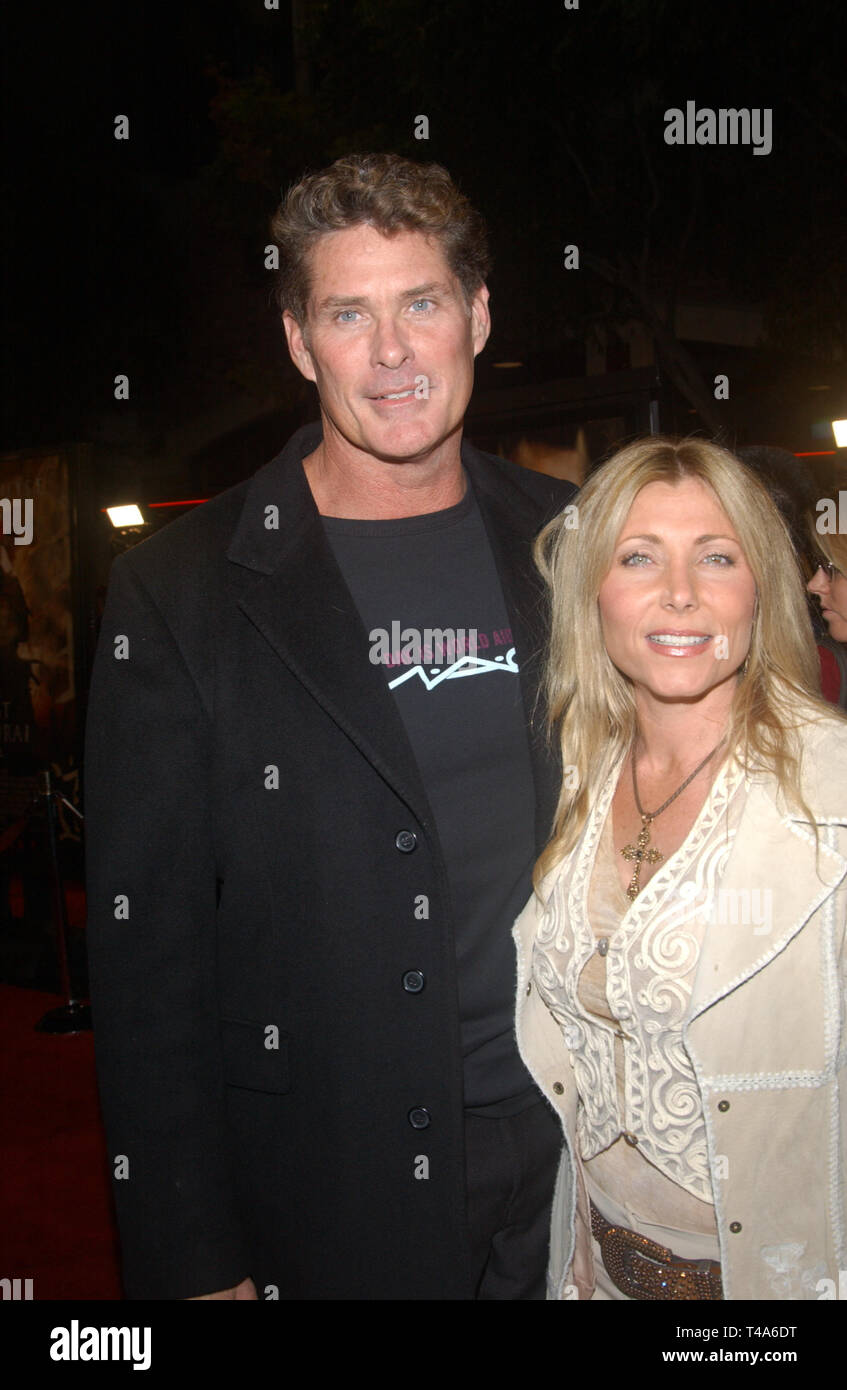 LOS ANGELES, CA. December 01, 2003: DAVID HASSELHOFF & wife PAMELA at ...
