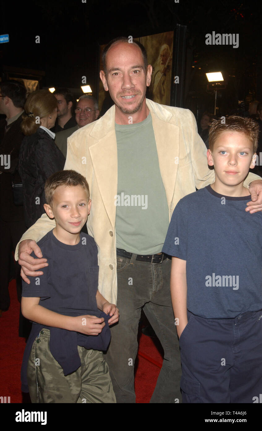 LOS ANGELES, CA. December 03, 2003: MIGUEL FERRER & sons at the USA ...