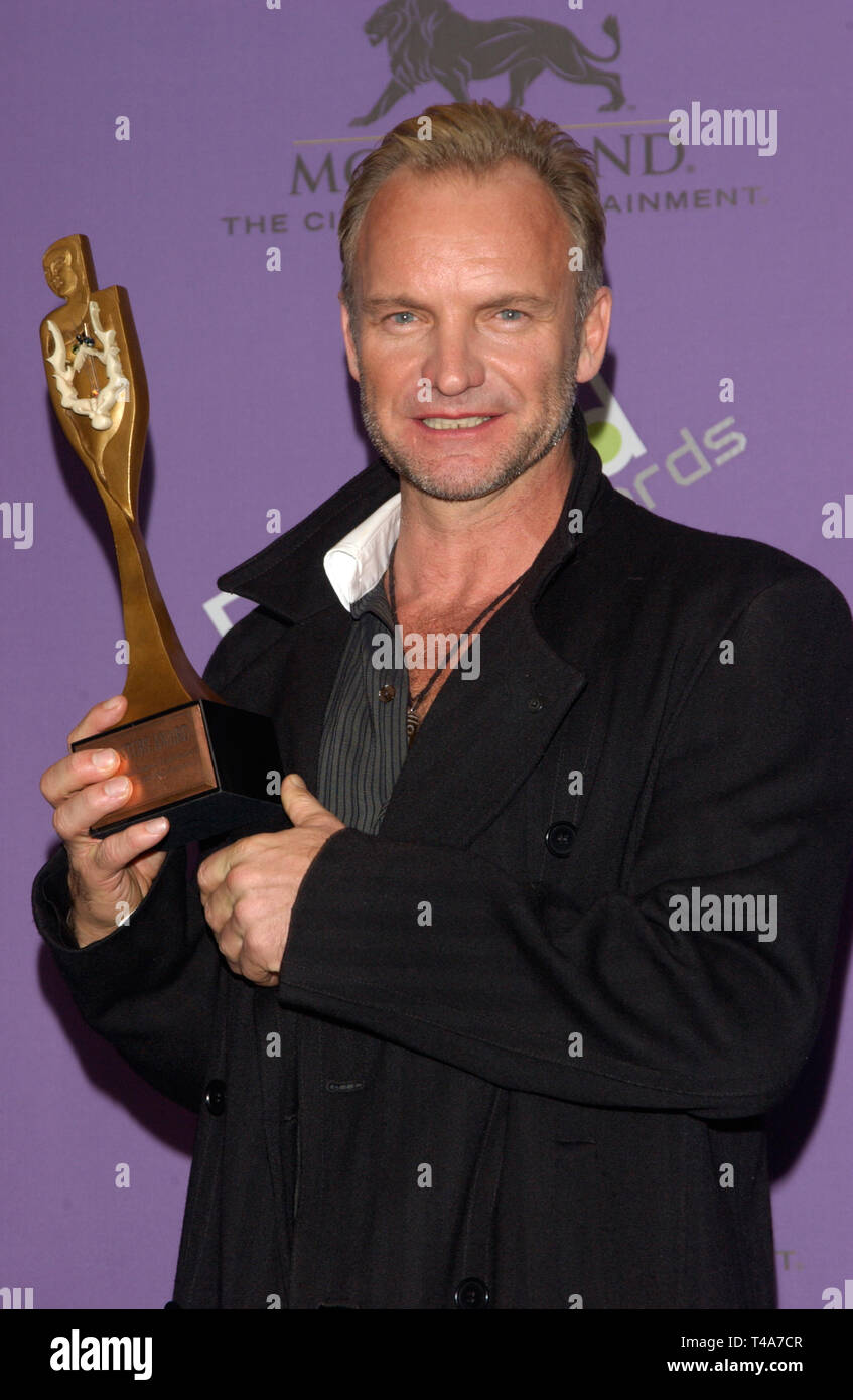 LAS VEGAS, NV. December 10, 2003: STING at the 2003 Billboard Music ...