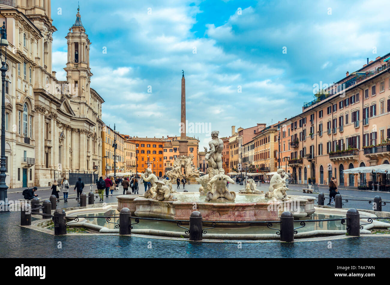 Navona square (Piazza Navona), the famous square with the wonderful ...