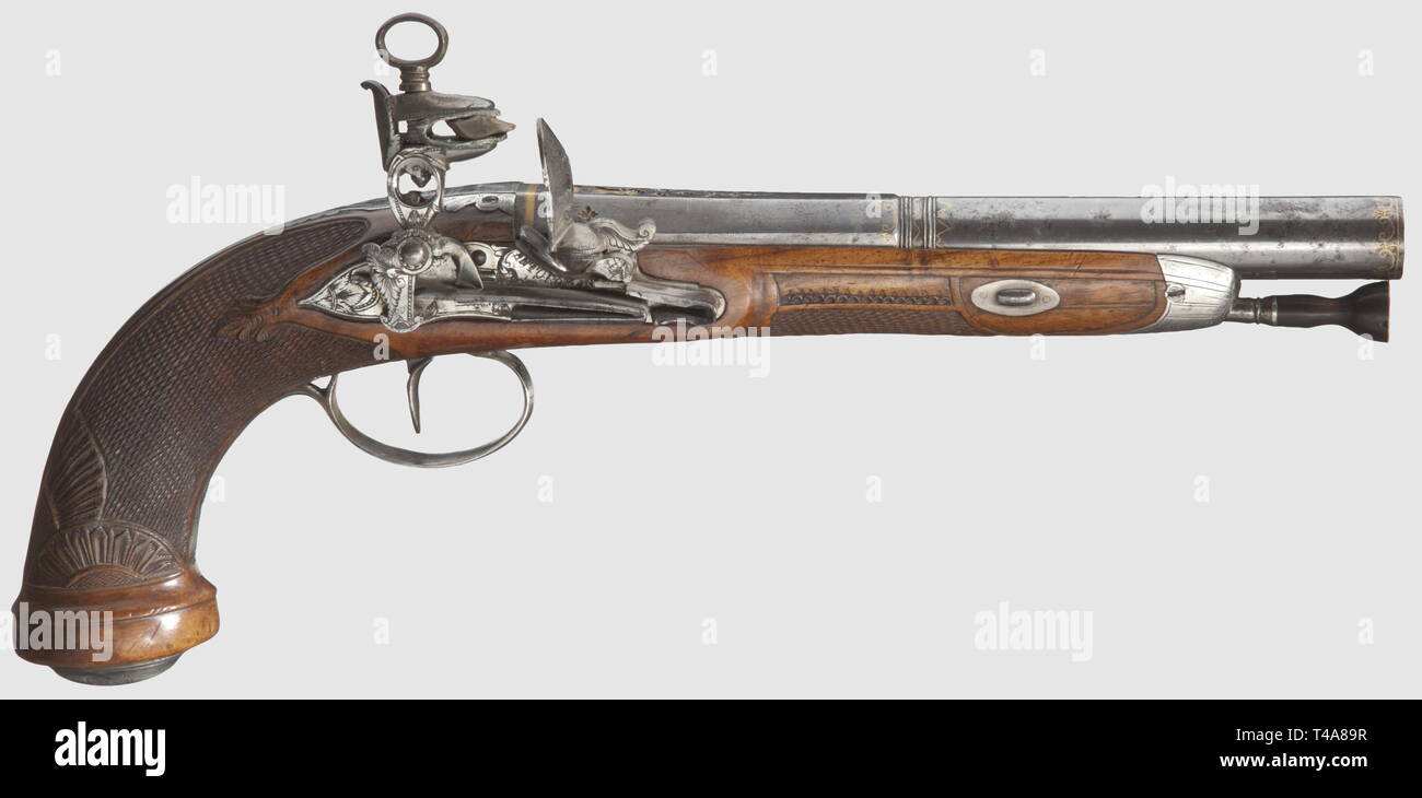 A silver-mounted Italian miquelet-lock pistol, Antonio Romano, Naples ...