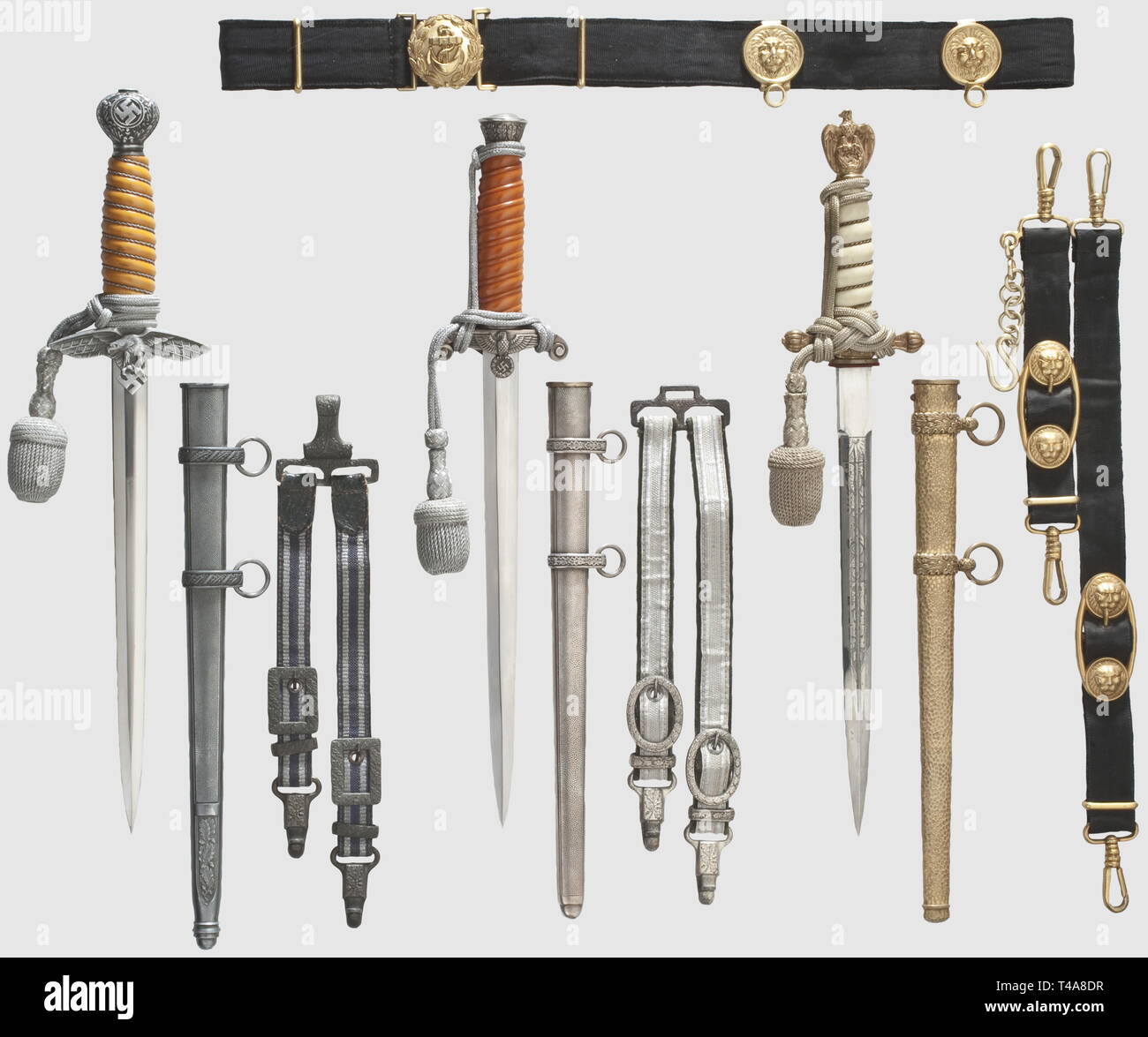 A set of three officer daggers from the army, Luftwaffe, and navy ...
