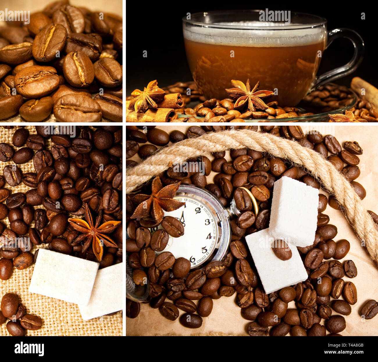 Beautiful coffee collage Stock Photo - Alamy