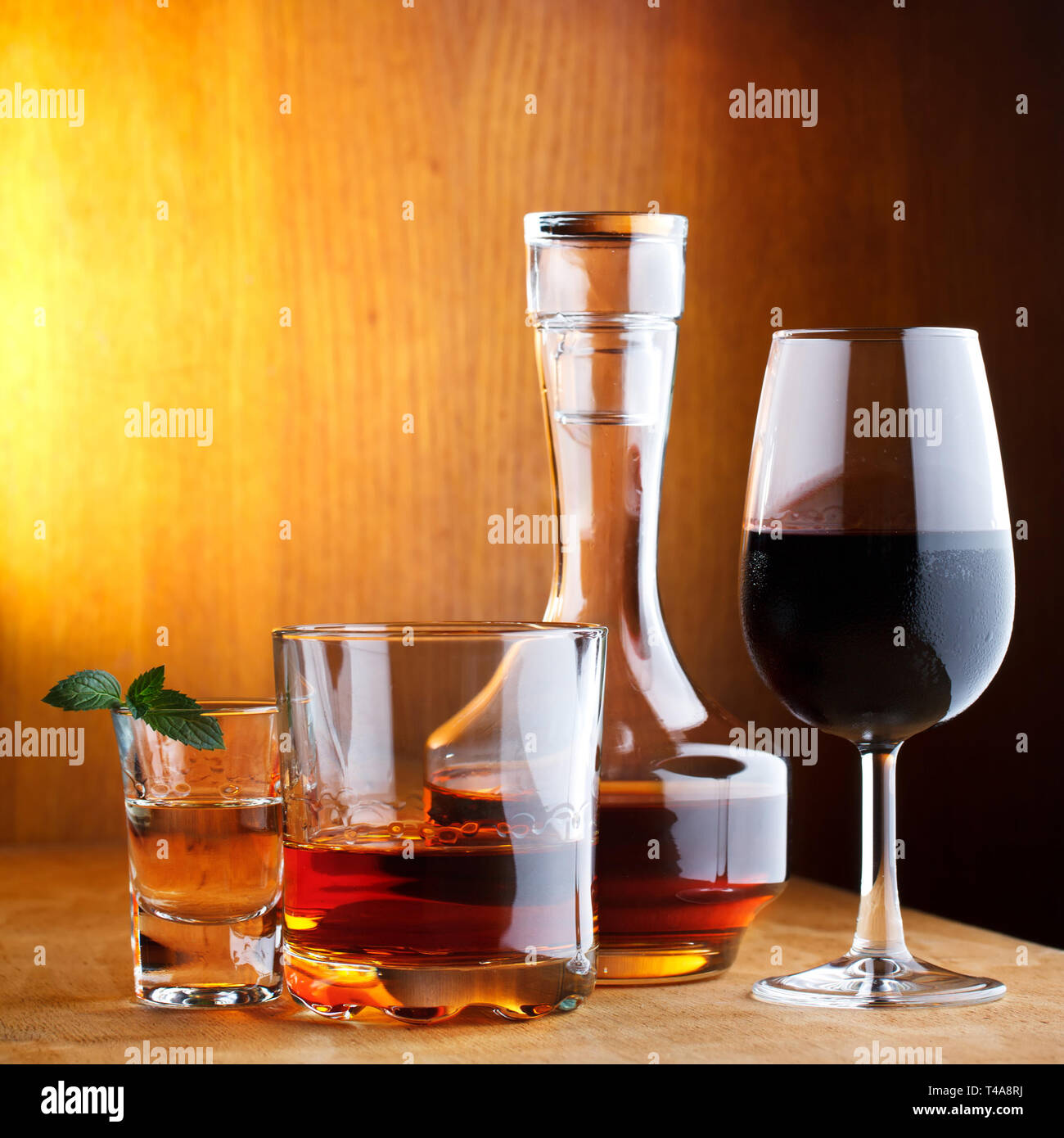 different alcohol drinks Stock Photo - Alamy