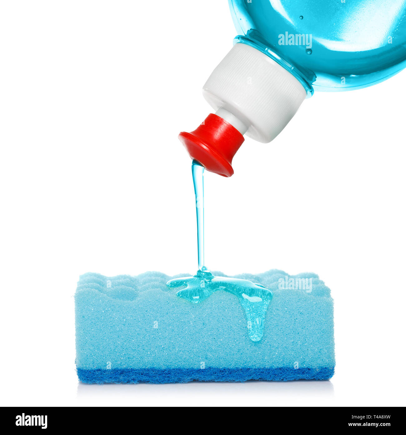 sponge with dish washing liquid Stock Photo - Alamy