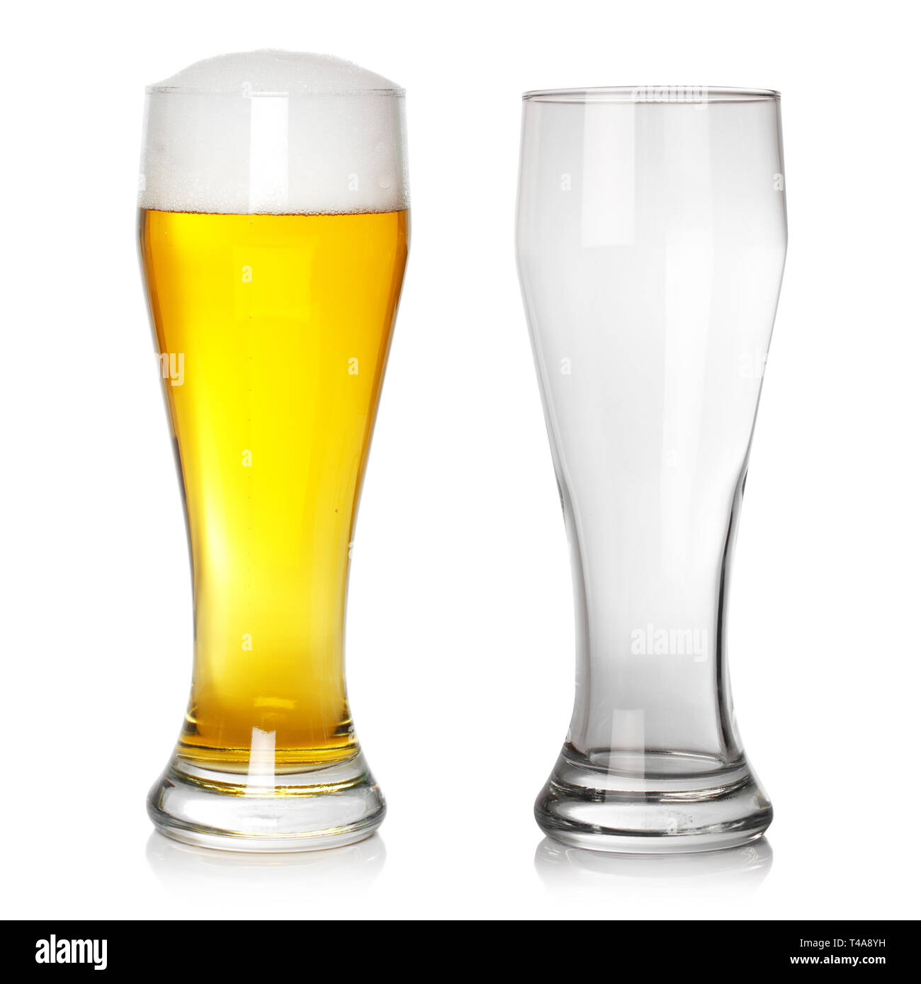 full and empty beer glass Stock Photo - Alamy
