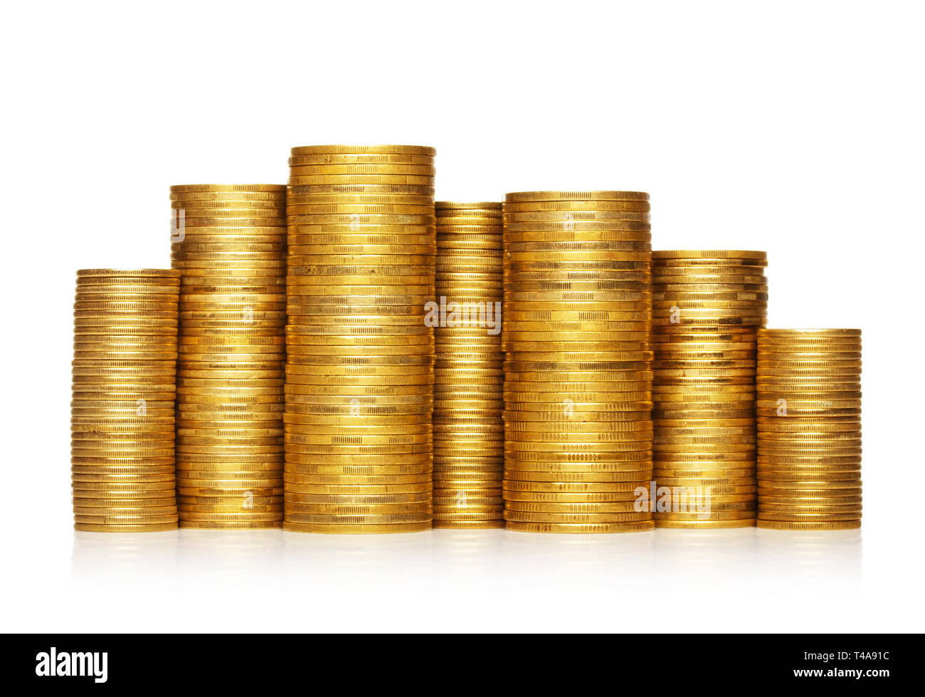 Stack of golden coins Stock Photo - Alamy