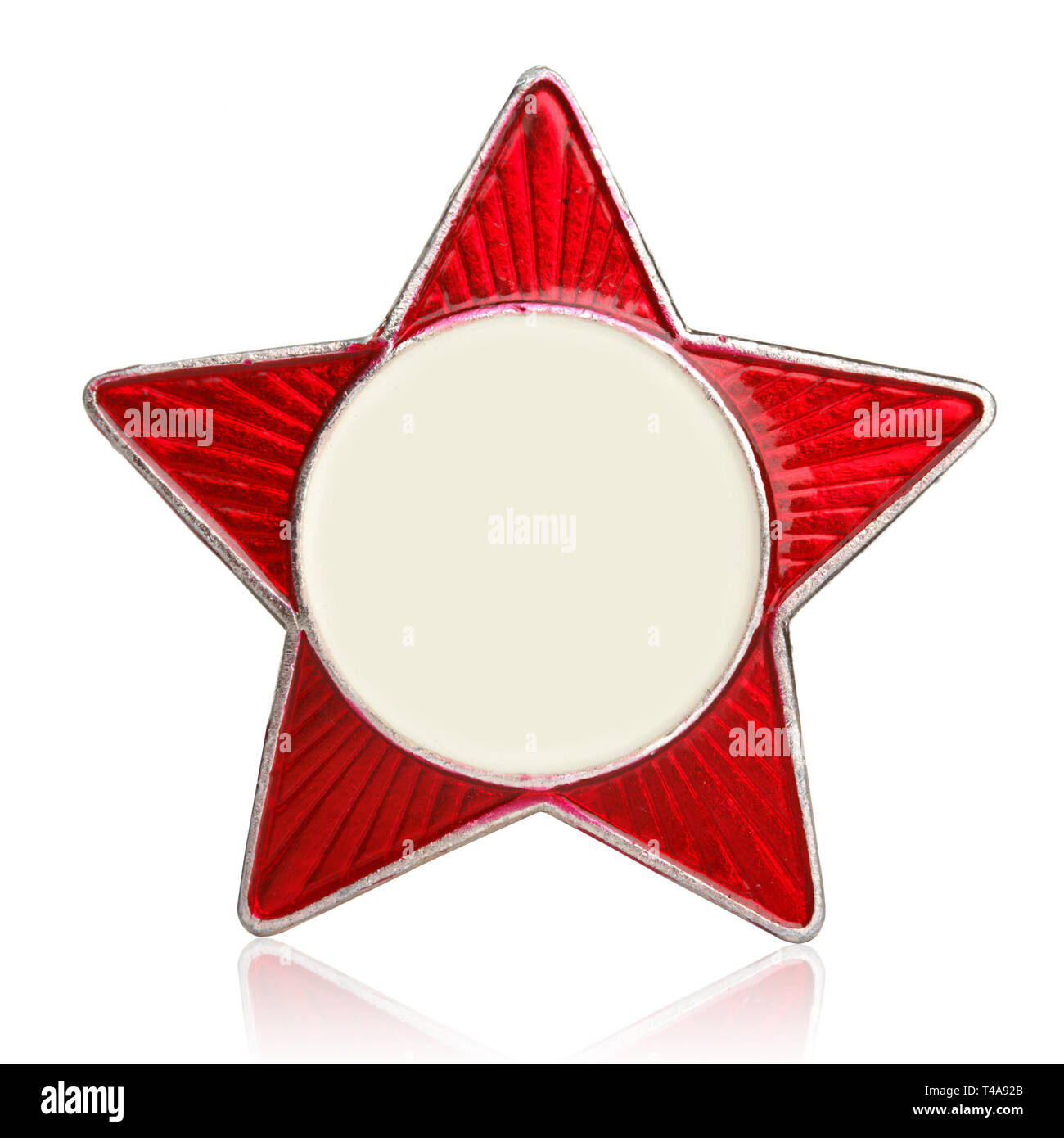 Red star metal sign isolated on white Stock Photo - Alamy