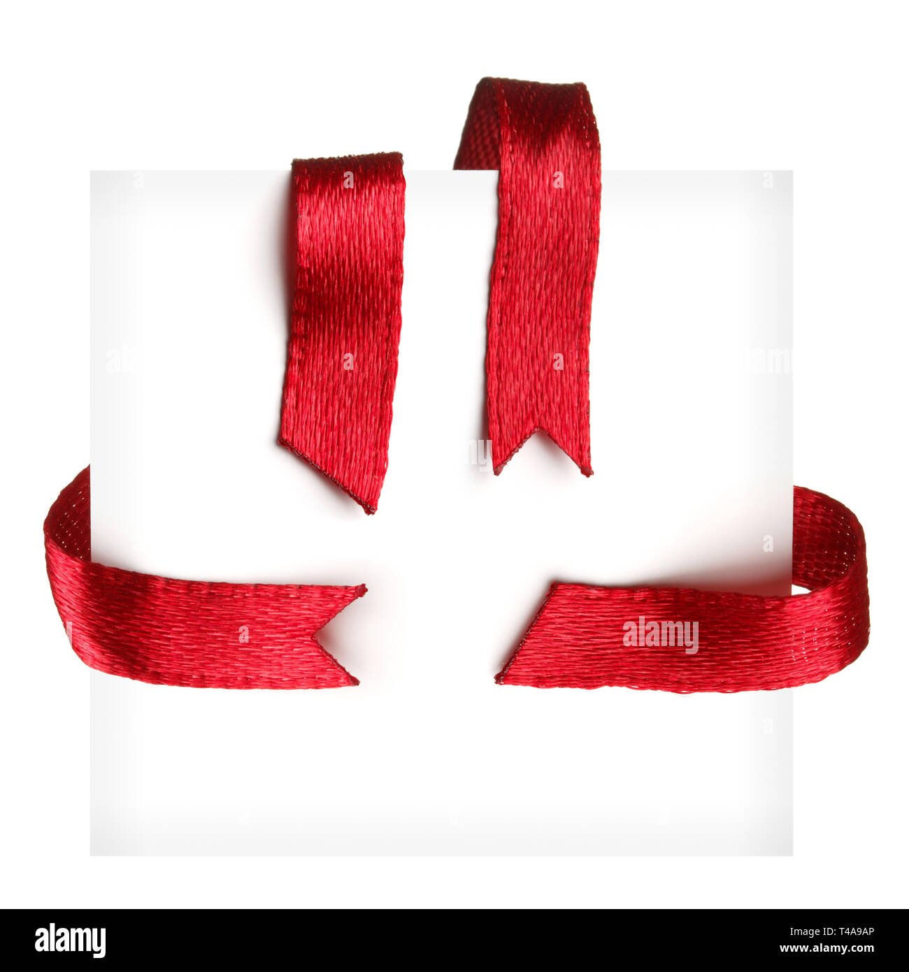 Red textile ribbons set Stock Photo - Alamy