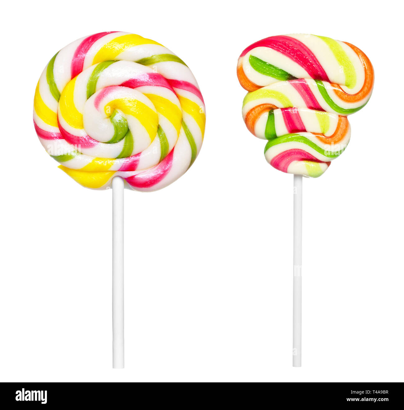 Two colorful lollipop isolated on white Stock Photo - Alamy