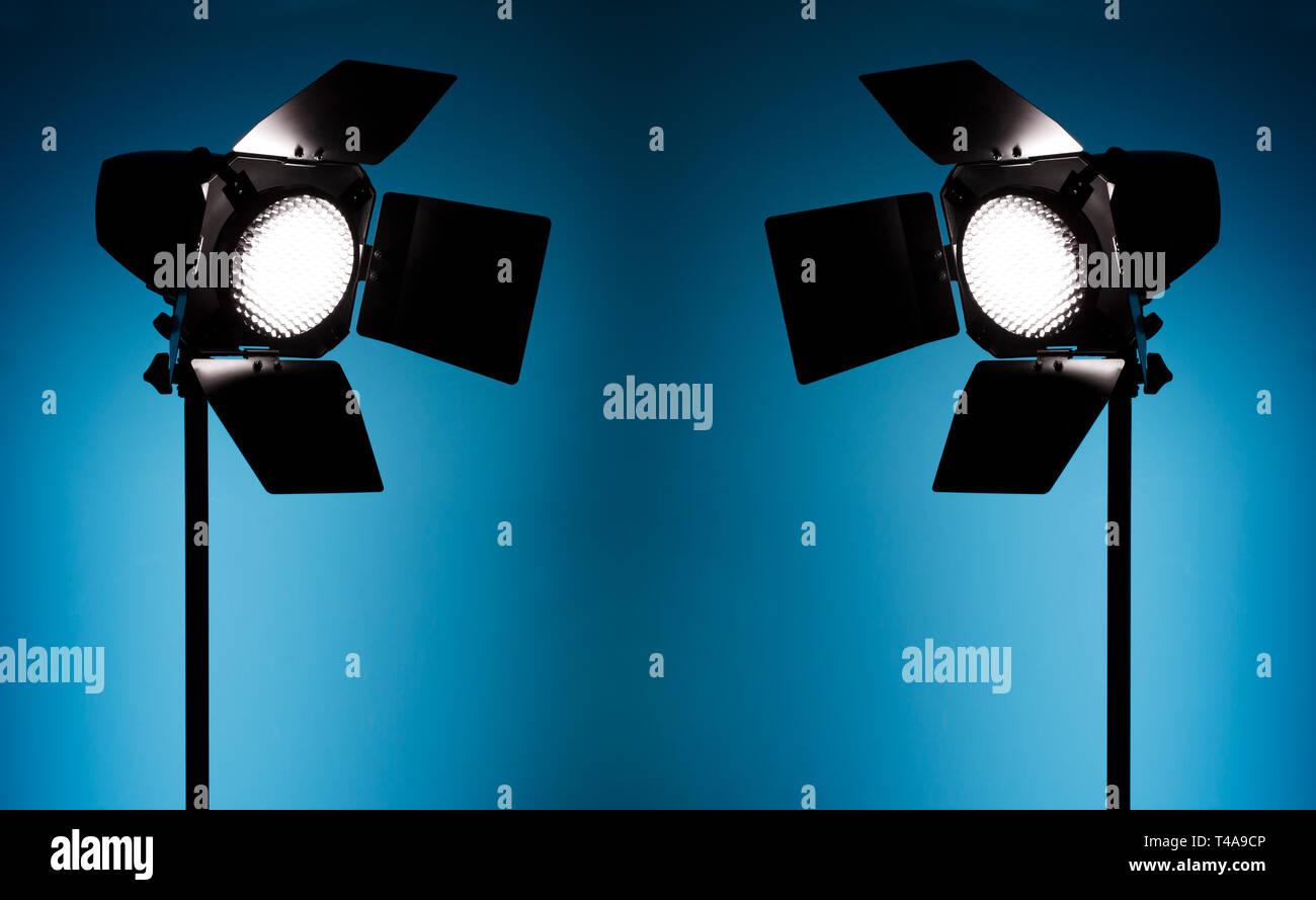 Two studio spot light Stock Photo - Alamy
