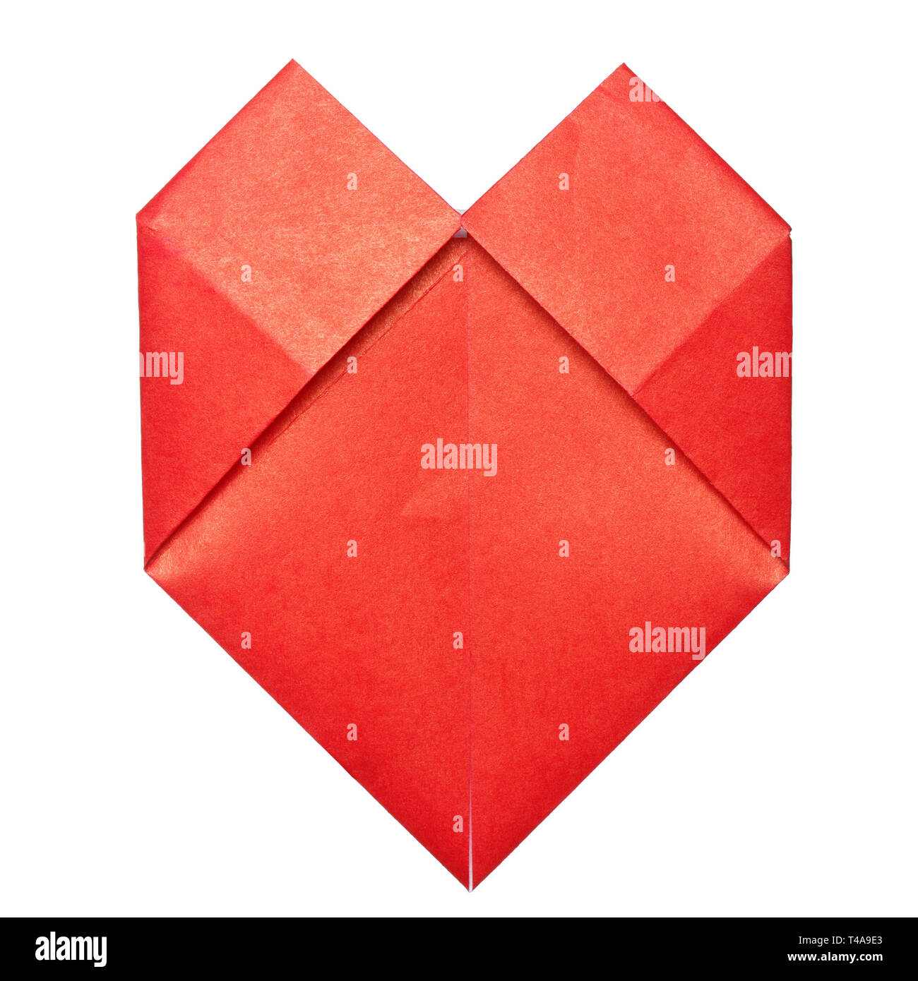 Origami paper heart isolated on white Stock Photo - Alamy