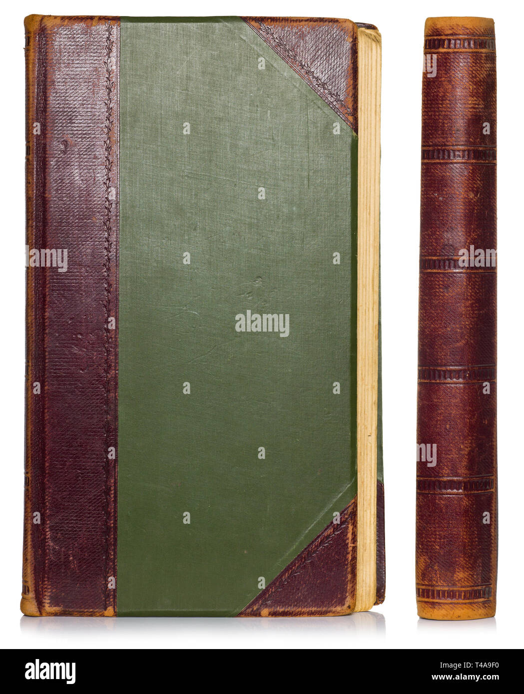 vintage book sides - spine and first cover Stock Photo - Alamy