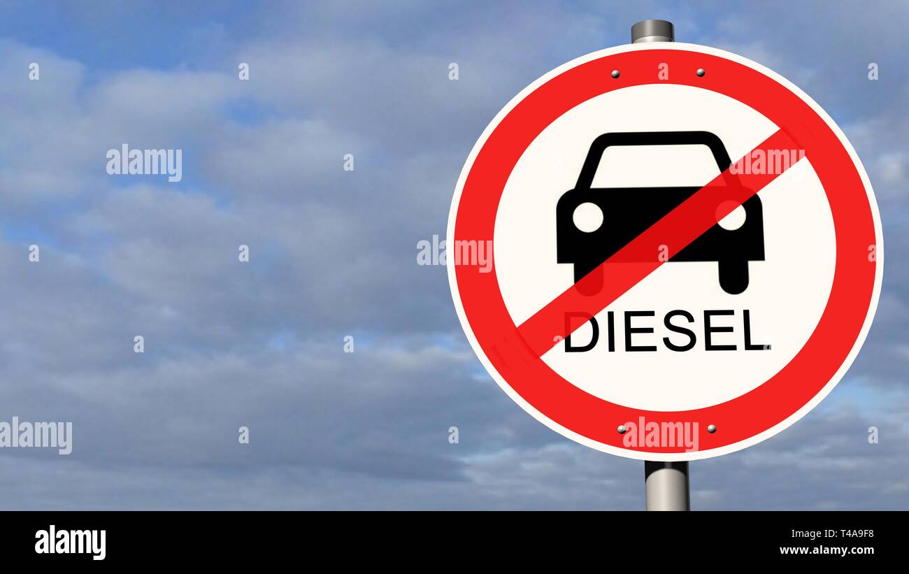 street sign diesel driving ban in germany Stock Photo - Alamy