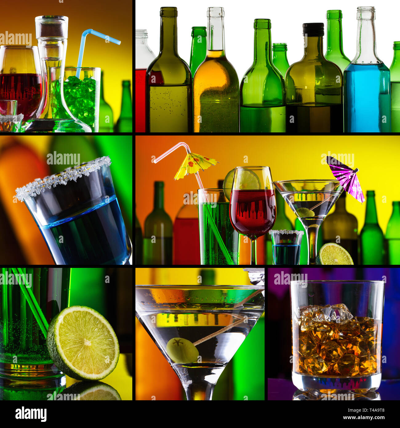 Collage cocktail bar hi-res stock photography and images - Alamy