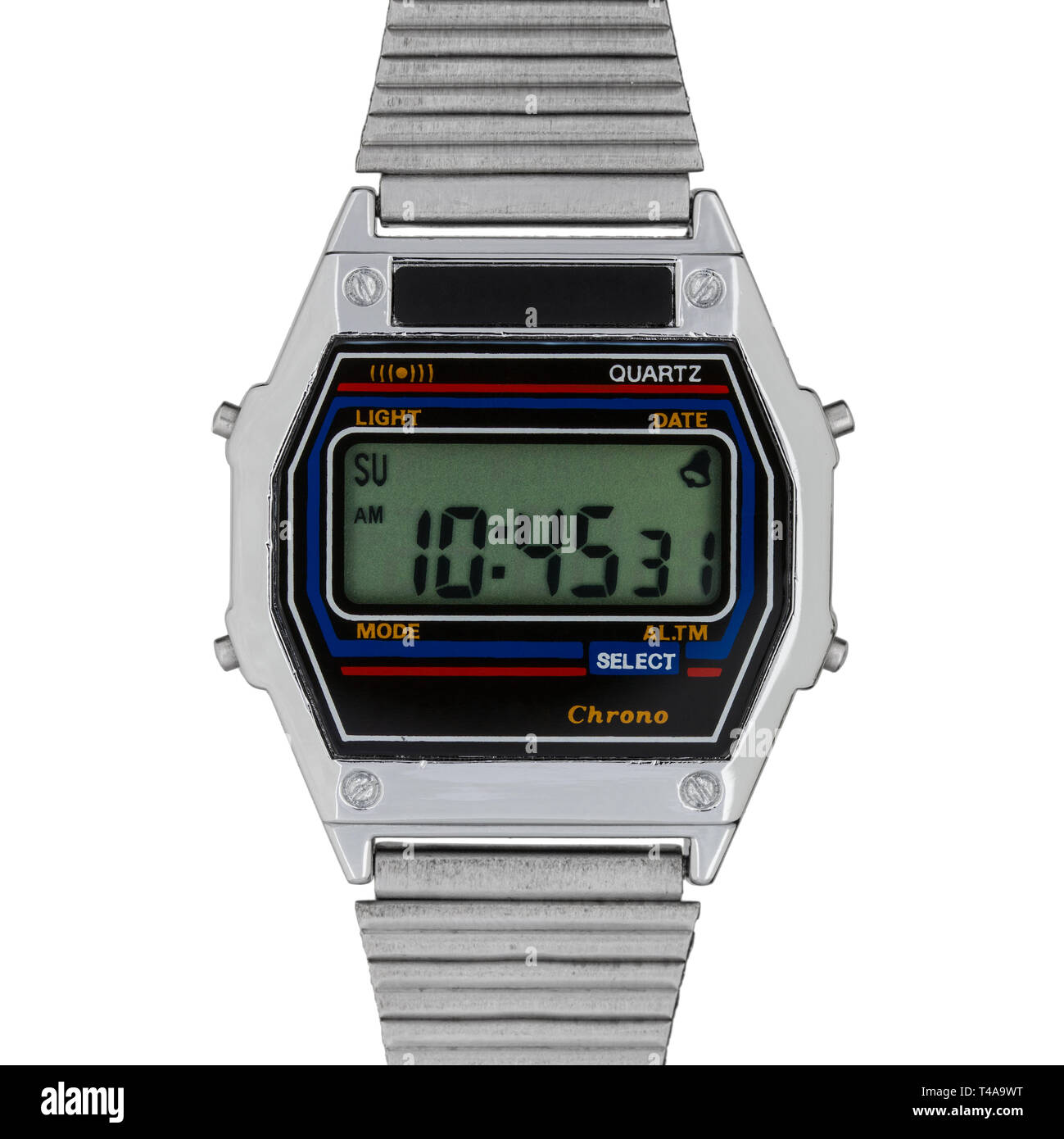 Vintage digital watch isolated on white Stock Photo - Alamy