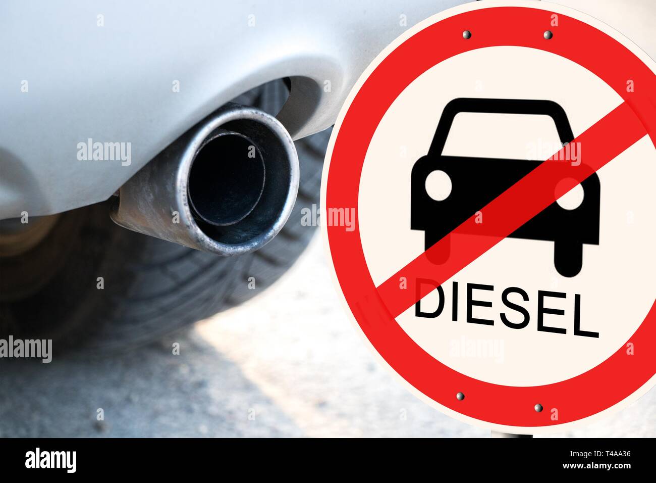diesel driving ban street sign in germany Stock Photo - Alamy