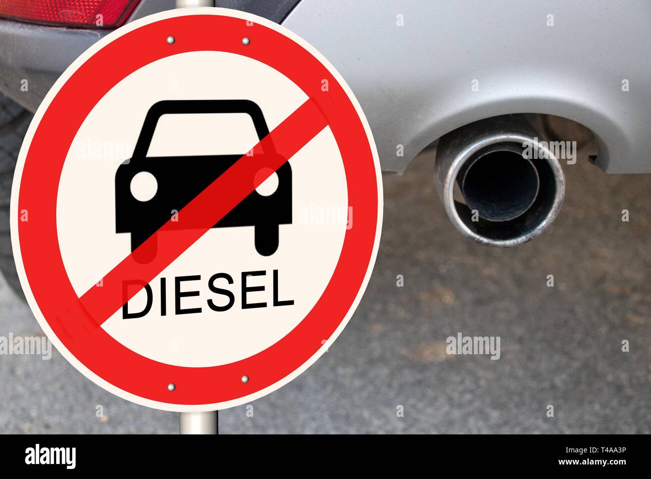 diesel driving ban street sign in germany Stock Photo - Alamy