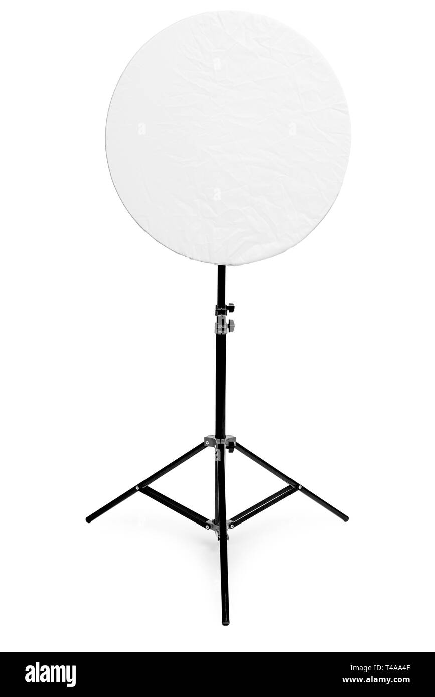 Mobile round flash with one battery pack on a white background Stock ...