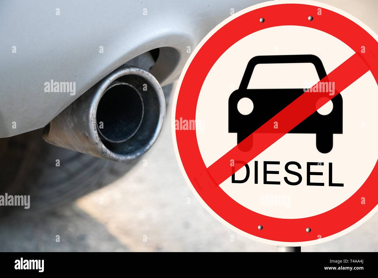 diesel driving ban street sign in germany Stock Photo - Alamy