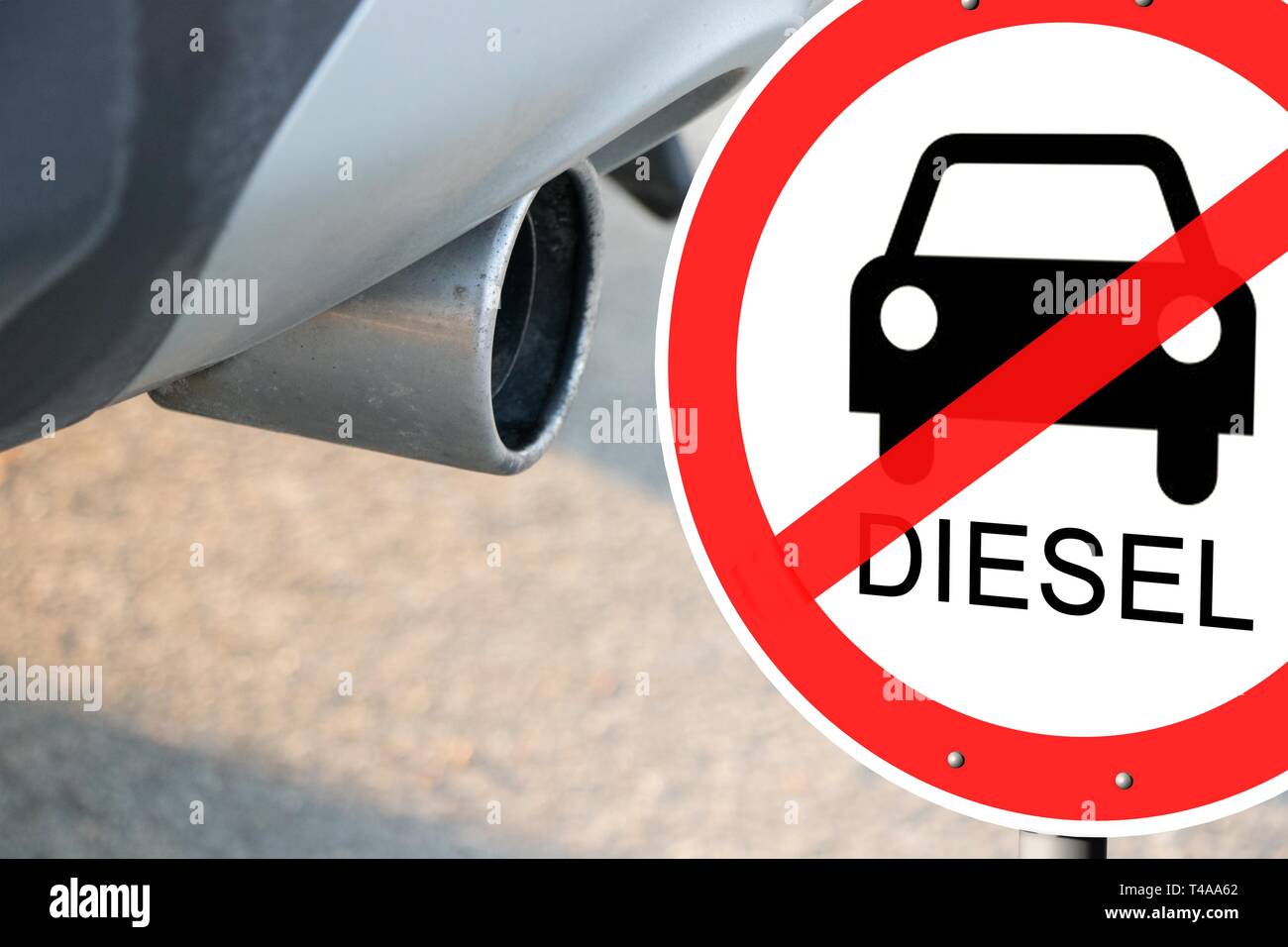 diesel driving ban street sign in germany Stock Photo - Alamy