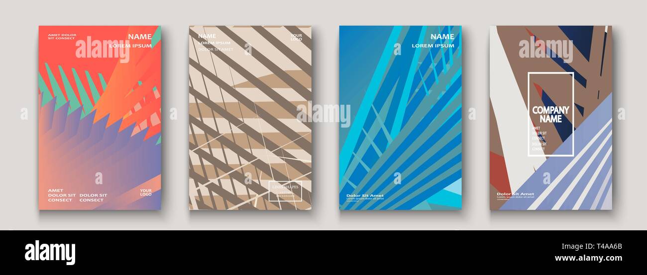 Minimal modern cover collection design. Dynamic colorful gradients flat ...