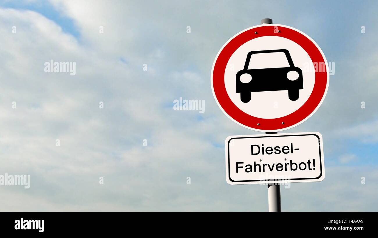diesel driving ban street sign in germany Stock Photo - Alamy