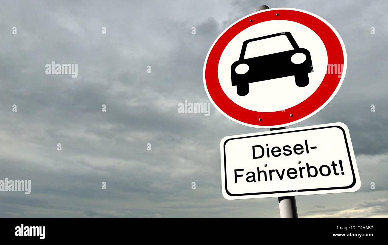 diesel driving ban street sign in germany Stock Photo - Alamy