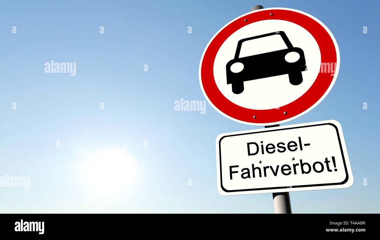 diesel driving ban street sign in germany Stock Photo - Alamy
