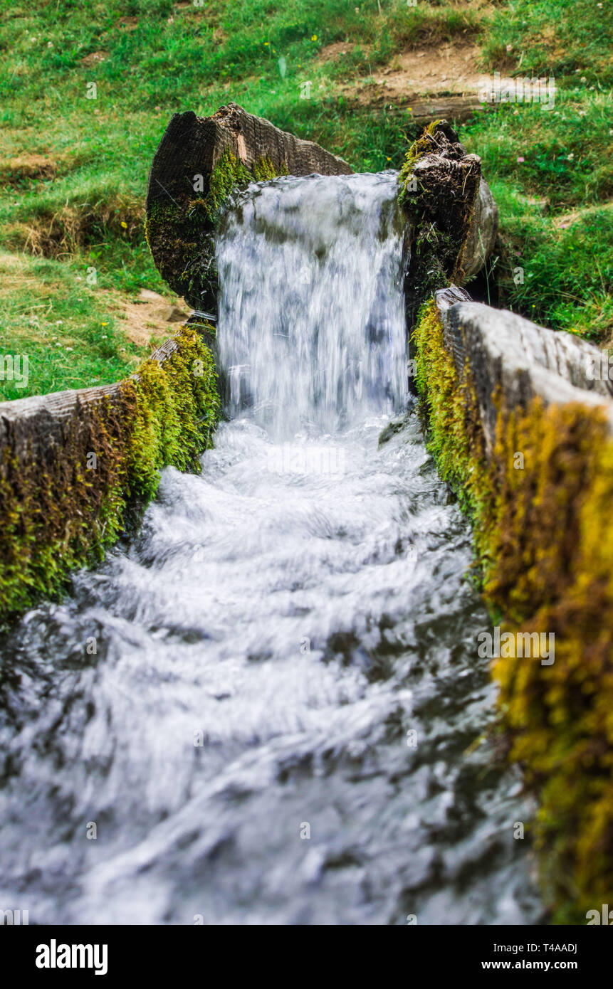 water source of life flows fresh and clean from the mountain to the ...