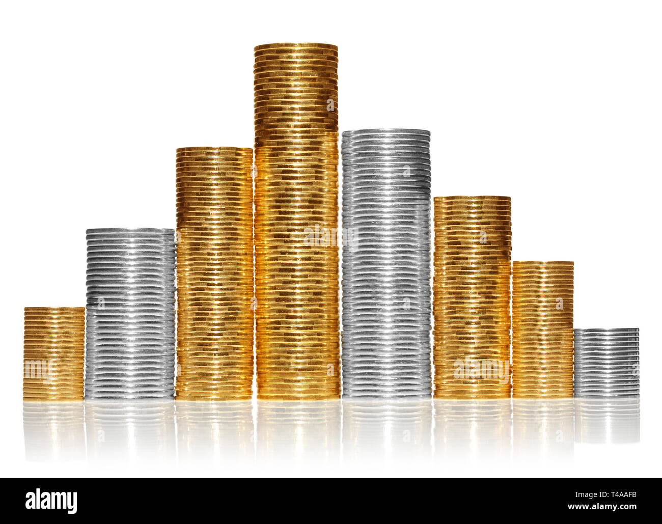 Coins diagram isolated on white hi-res stock photography and images - Alamy